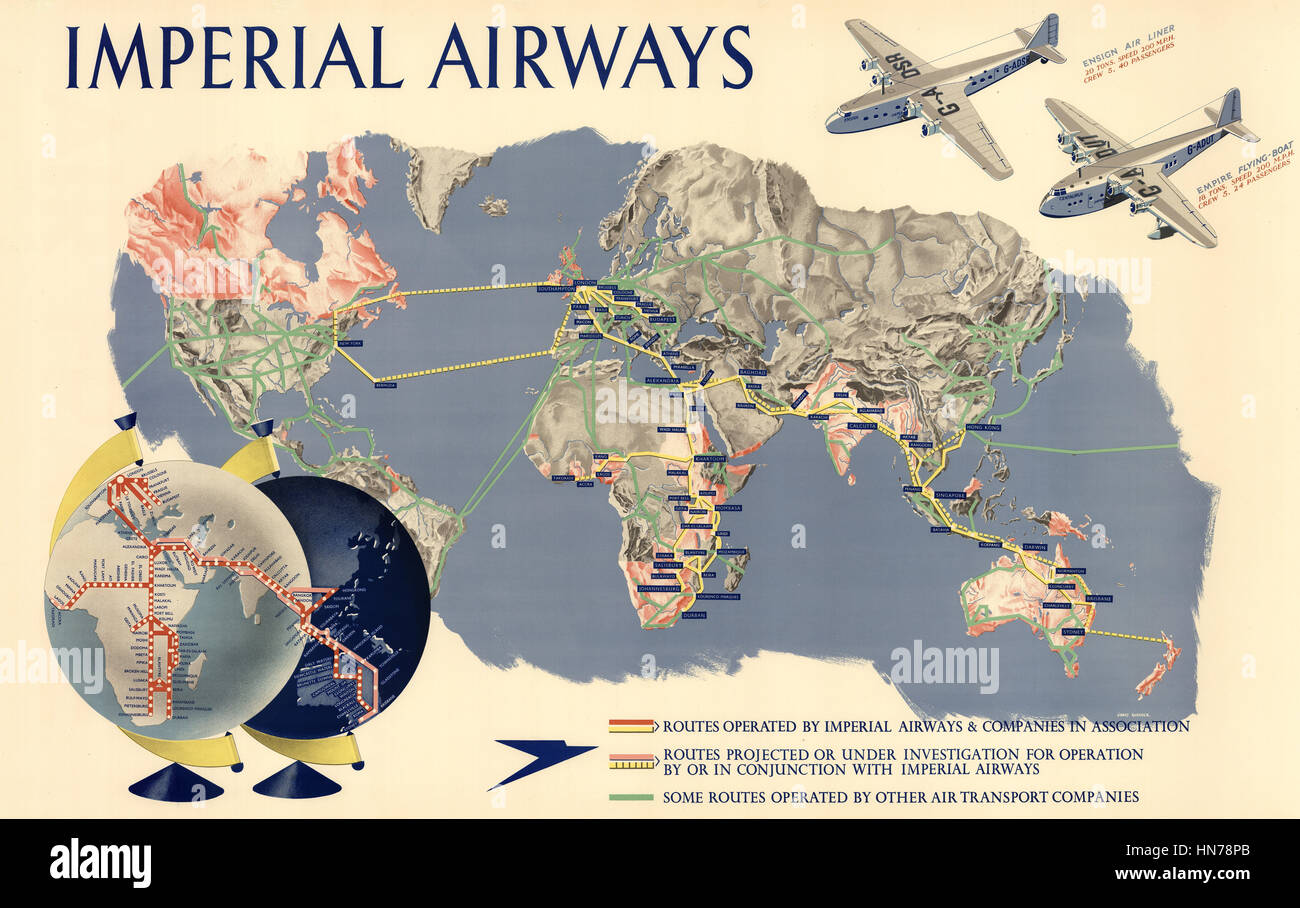 Imperial Airways Poster Stock Photo - Alamy