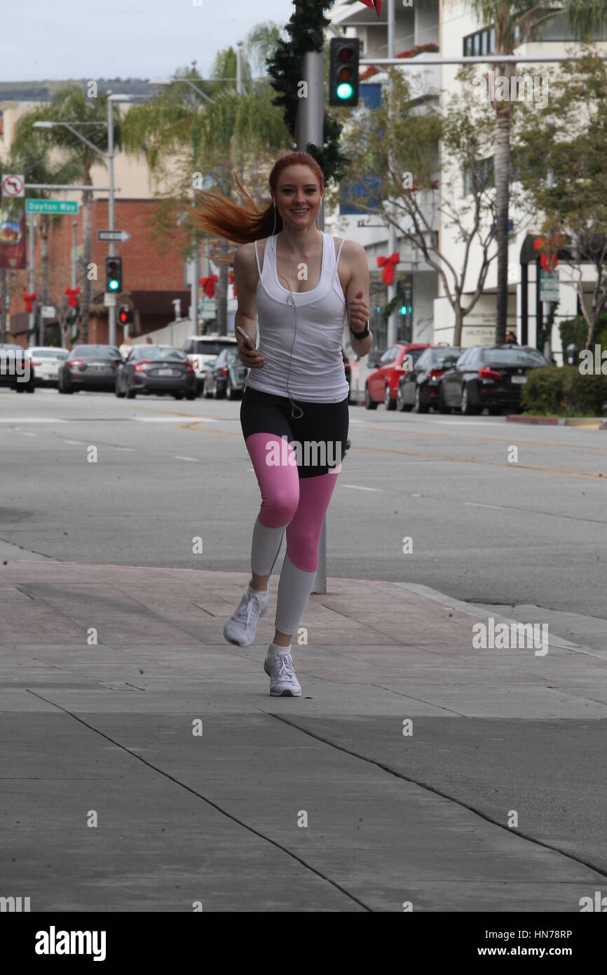 Barbara Meier was spotted jogging in Beverly Hills, CA. Featuring ...
