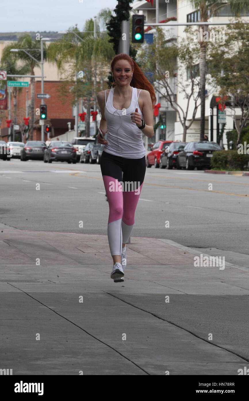 Barbara Meier was spotted jogging in Beverly Hills, CA. Featuring ...