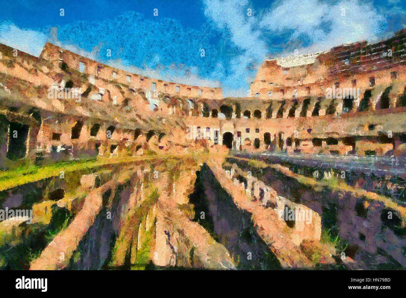 Colosseum rome italy painting hi-res stock photography and images - Alamy