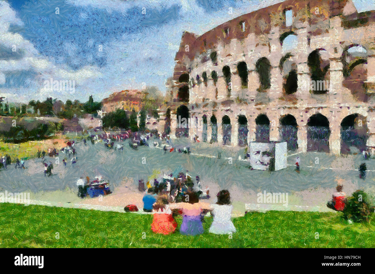 Outside Colosseum in Rome Stock Photo - Alamy