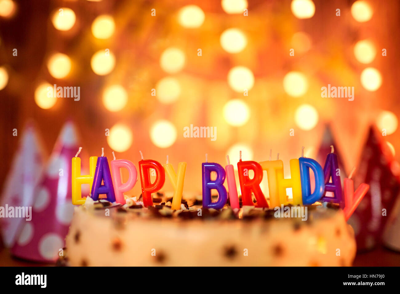 Happy birthday cake candles hi-res stock photography and images - Alamy