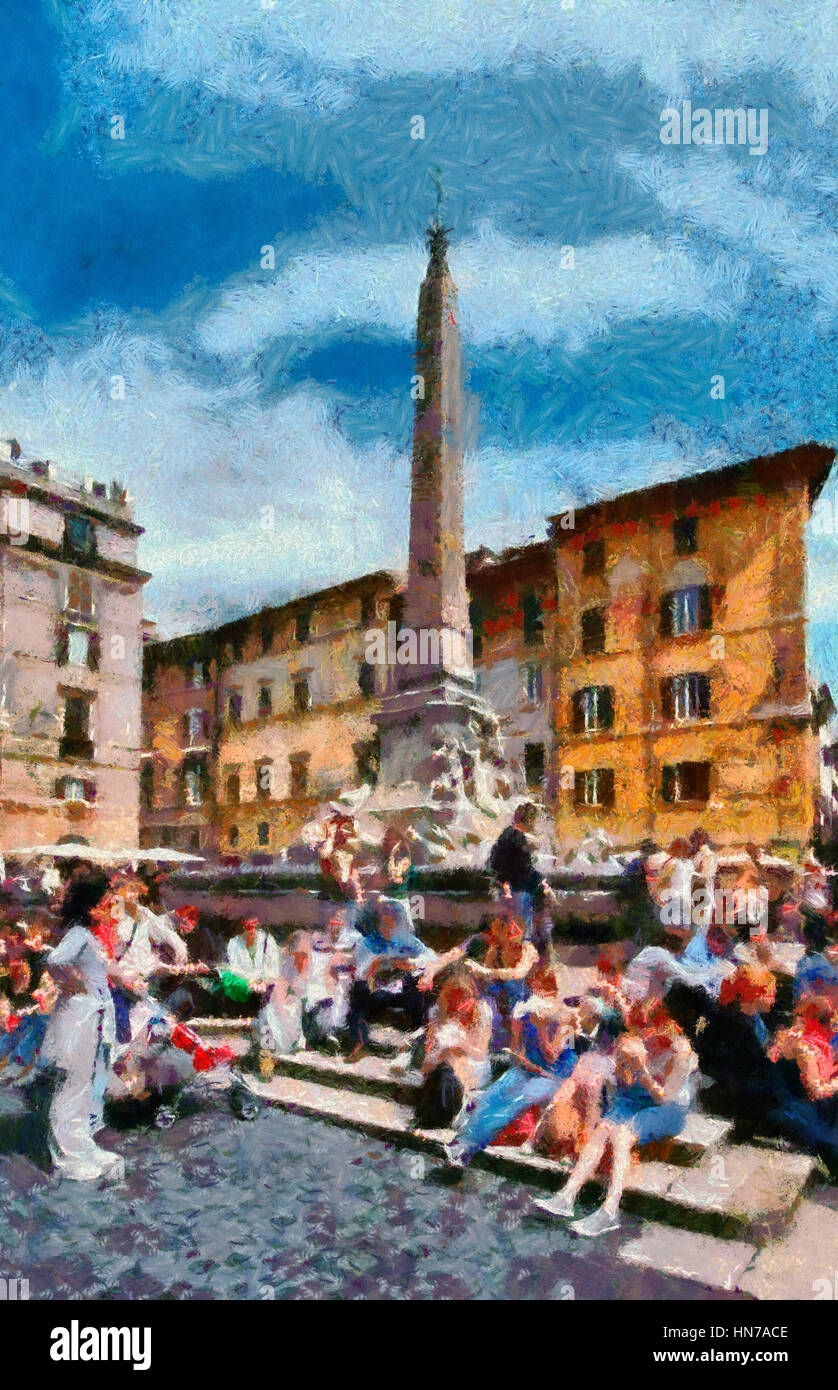 Piazza della Rotonda in Rome Stock Photo - Alamy