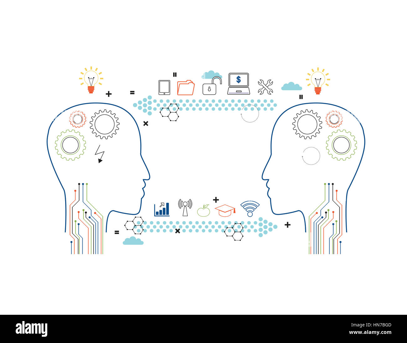 Vector illustration concept of knowledge, idea, education, creativity ...