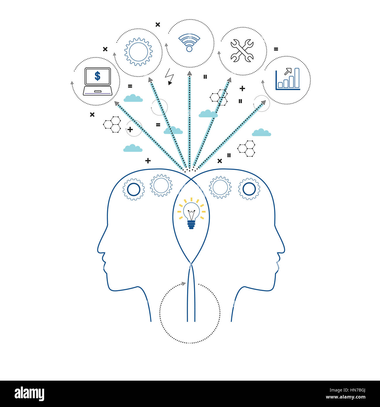 Vector illustration concept of knowledge, idea, education, creativity ...