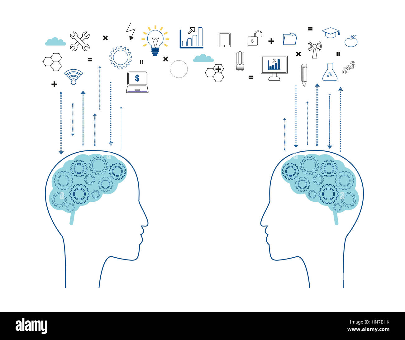Vector illustration concept of knowledge, idea, education, creativity ...