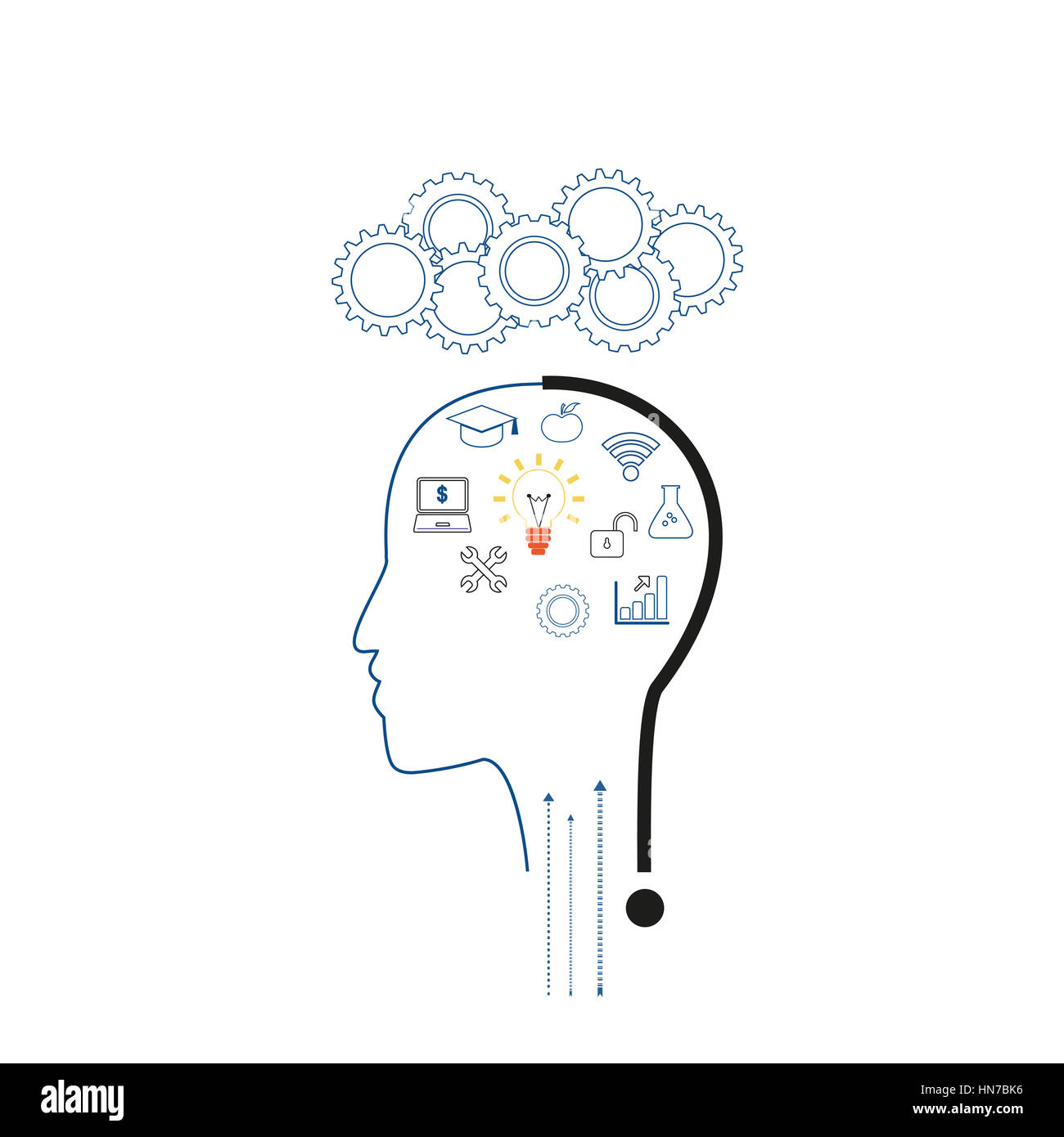 Vector illustration concept of knowledge, idea, education, creativity ...