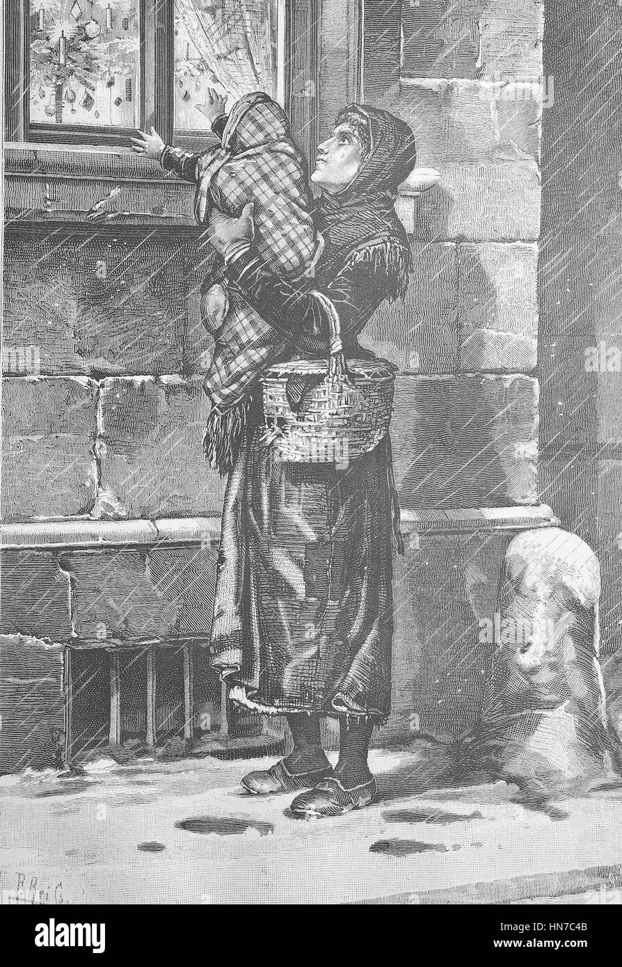 Poor woman child in Black and White Stock Photos & Images - Alamy