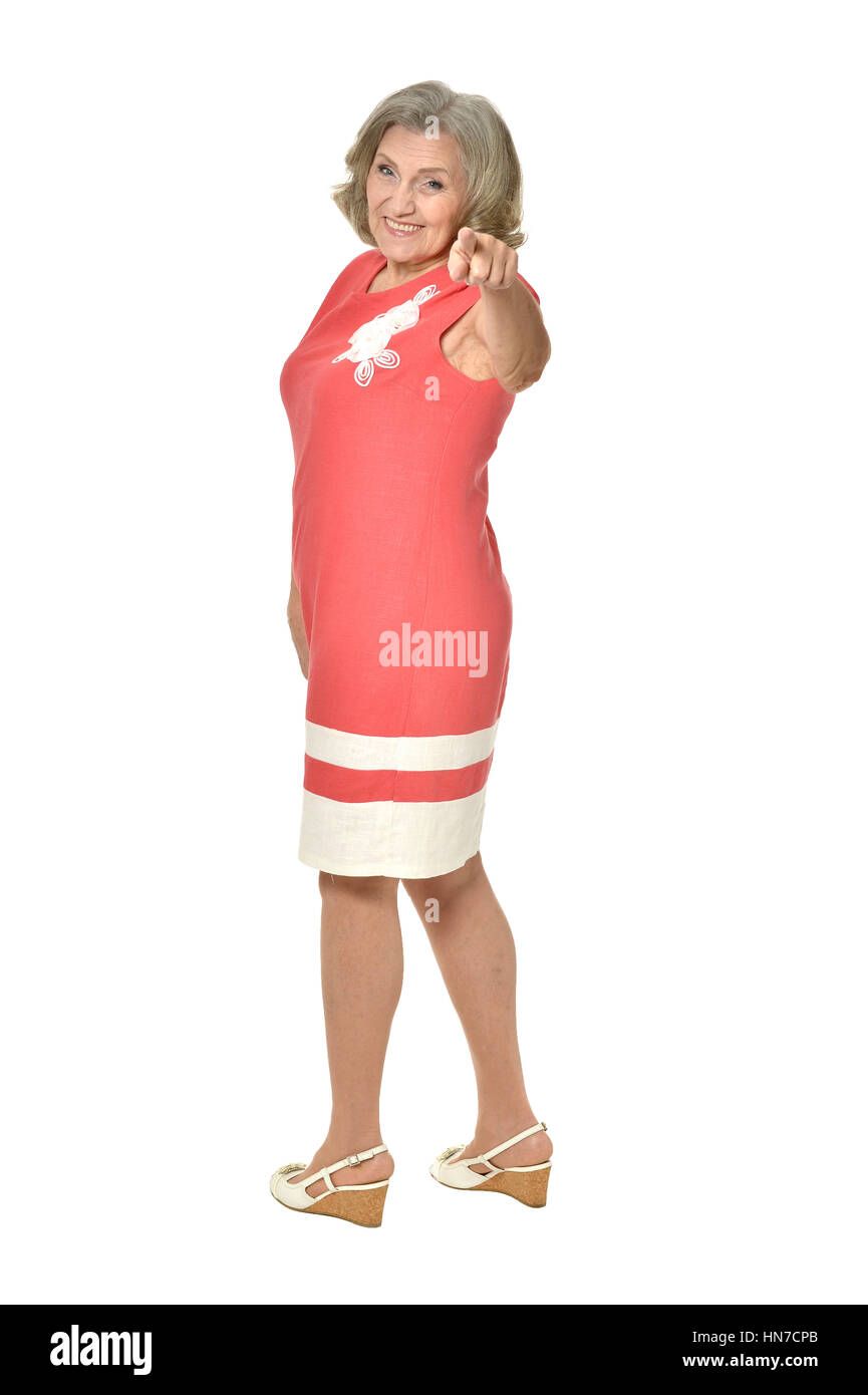 Pointing finger at elderly Cut Out Stock Images & Pictures - Alamy