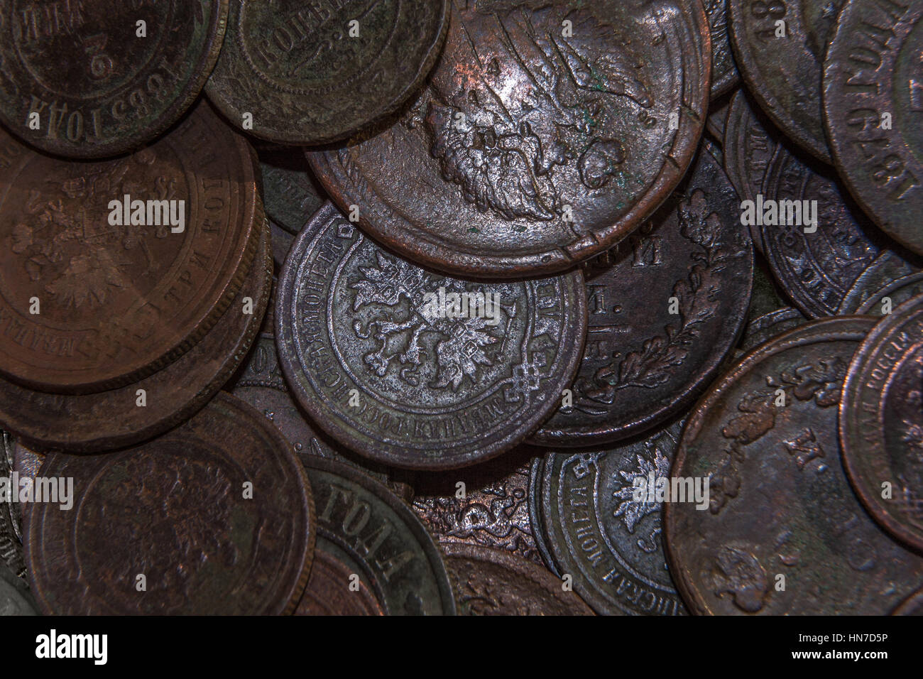 copper coins in oxides Stock Photo - Alamy