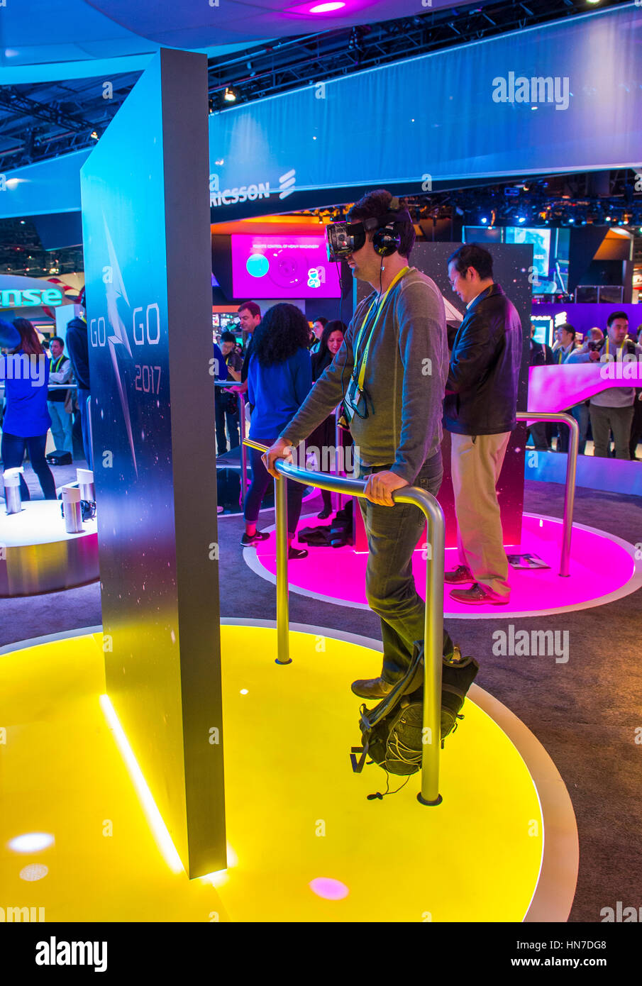 The Qualcomm booth at the CES show in Las Vegas , CES is the world's ...