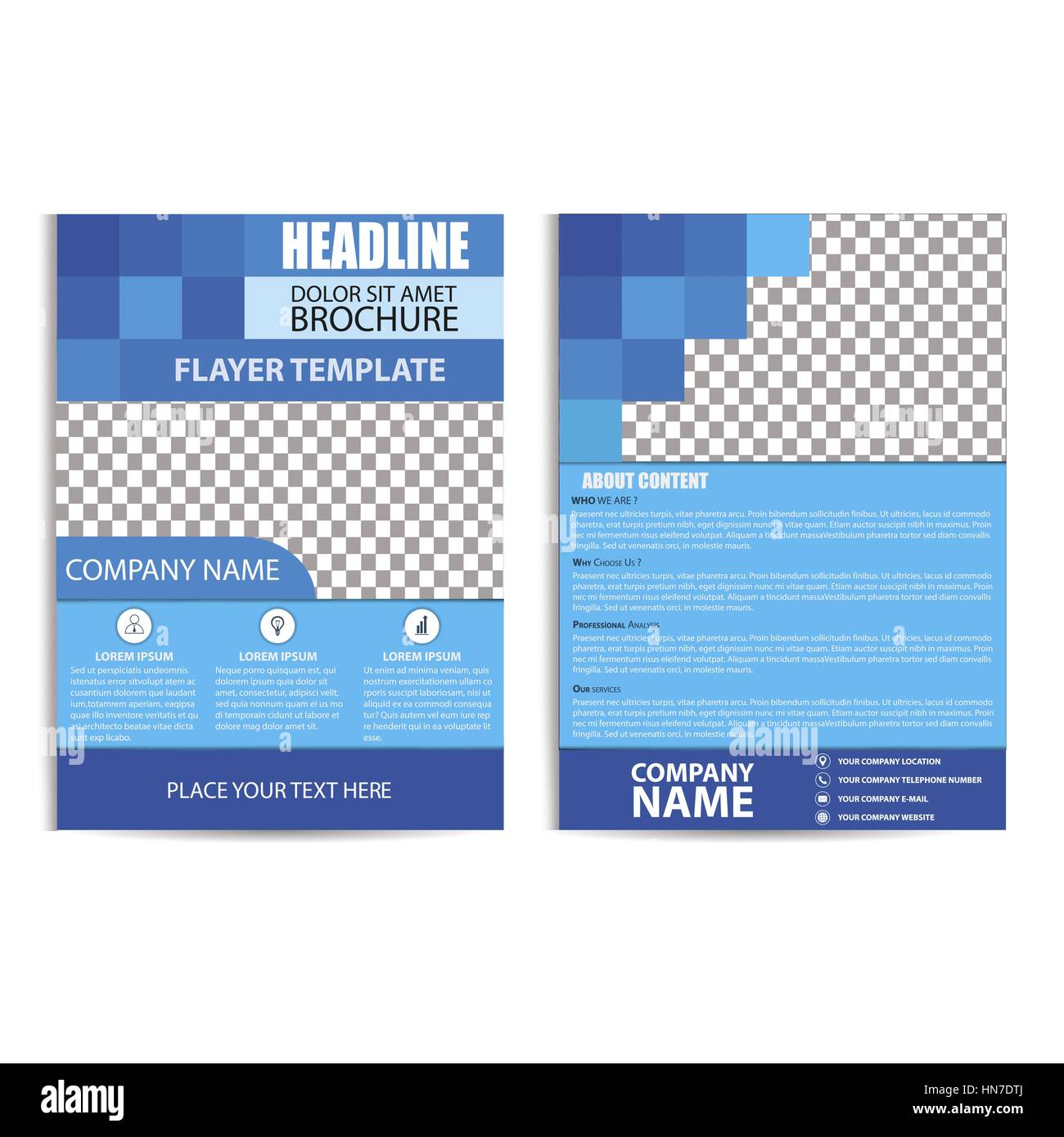 Blue brochure template set Cut Out Stock Images & Pictures - Alamy