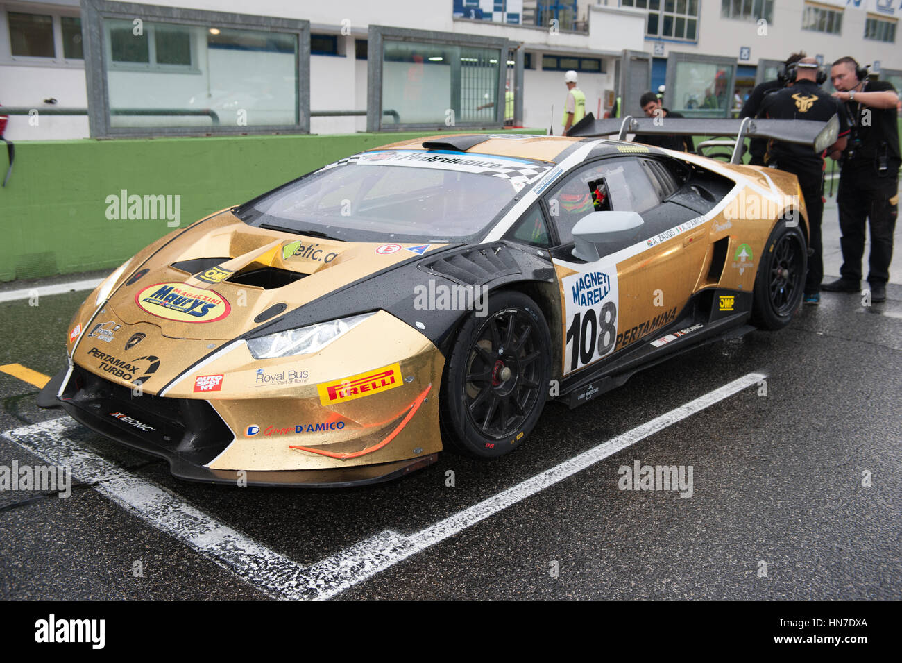 Vallelunga, Rome, Italy. September 10th 2016. Lamborghini Huracan and ...