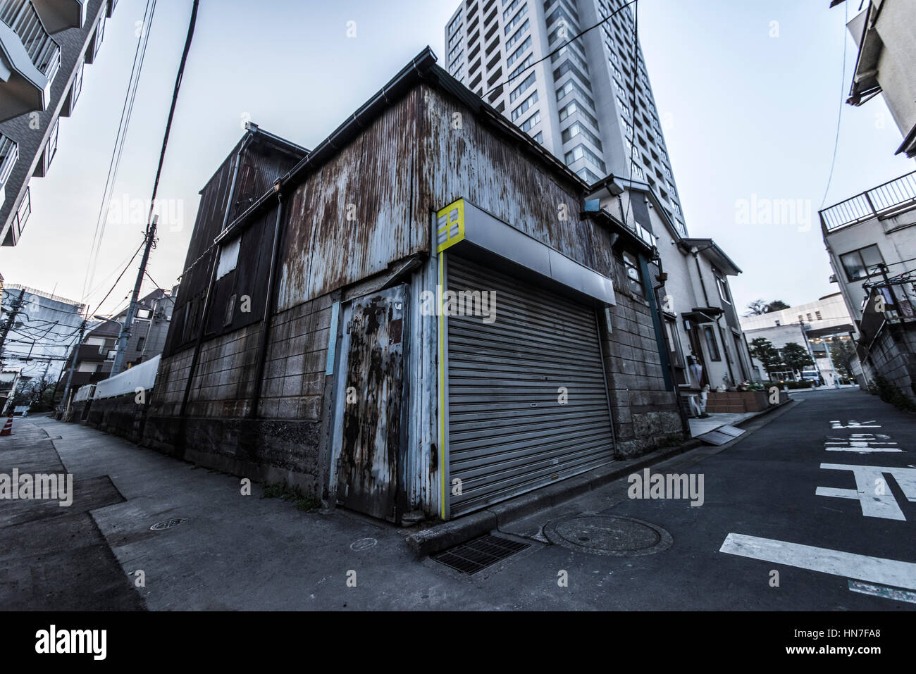 Retro architecture at the corner, Toshima-Ku, Tokyo, Japan Stock Photo ...