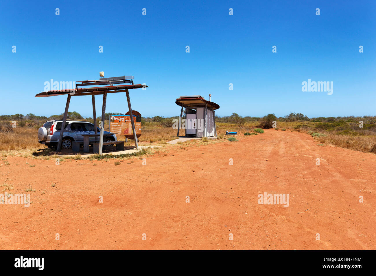 Tourists day shelter at the old historical Onslow town site, Onslow ...