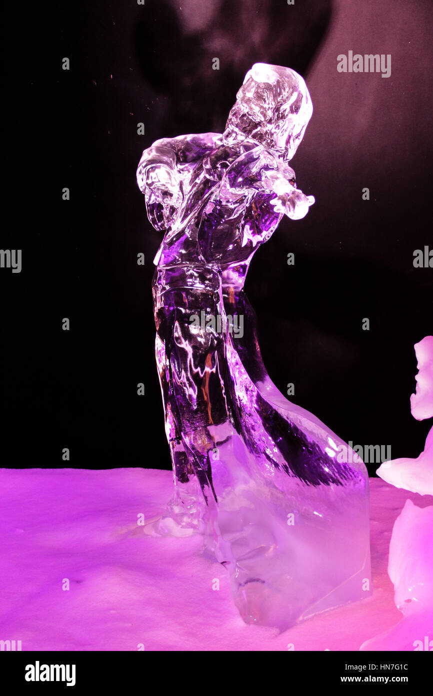 Violin player made of ice playing music instument Stock Photo - Alamy