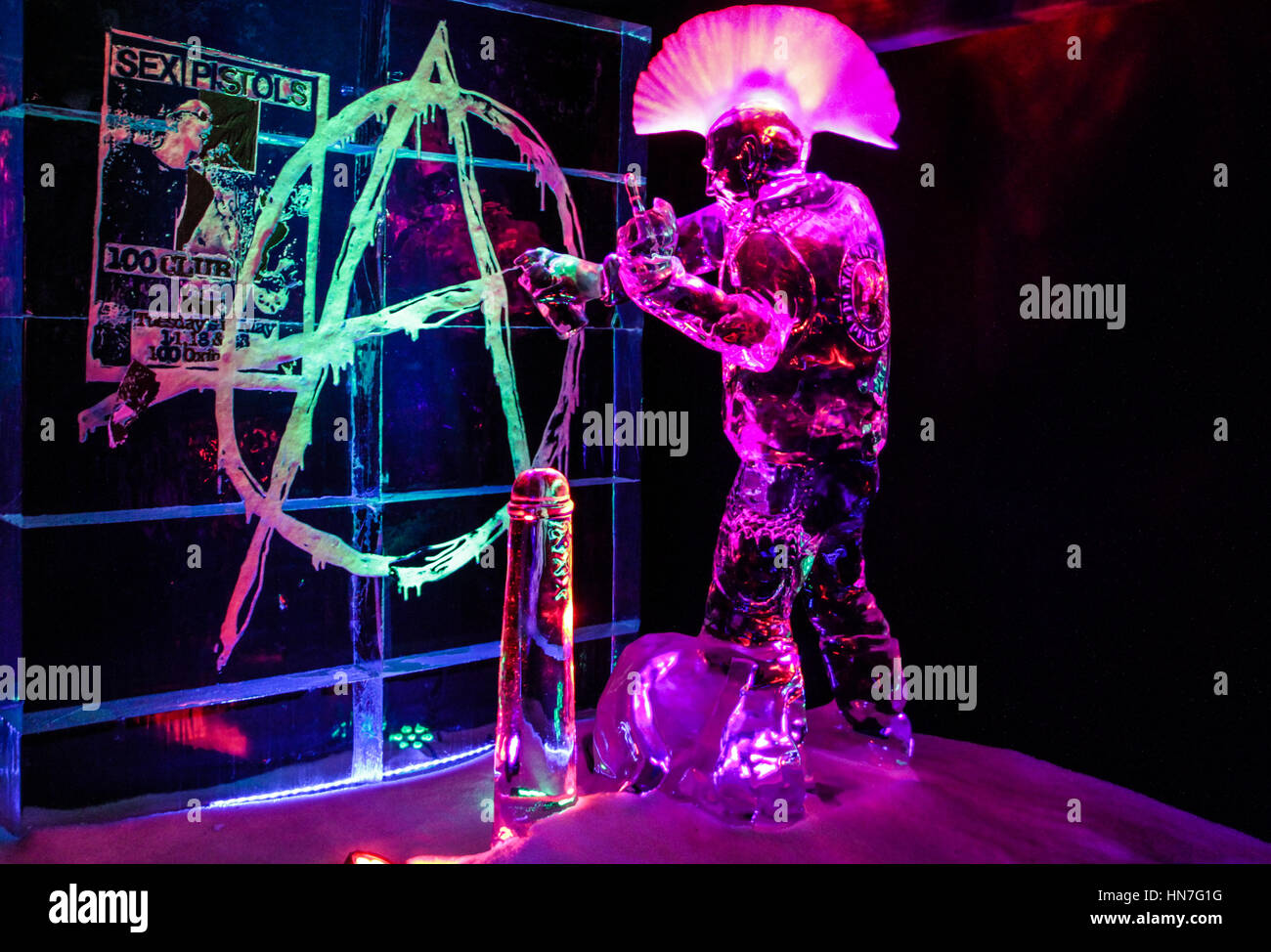 punk with mohawk drawing piece sign using paint Stock Photo - Alamy