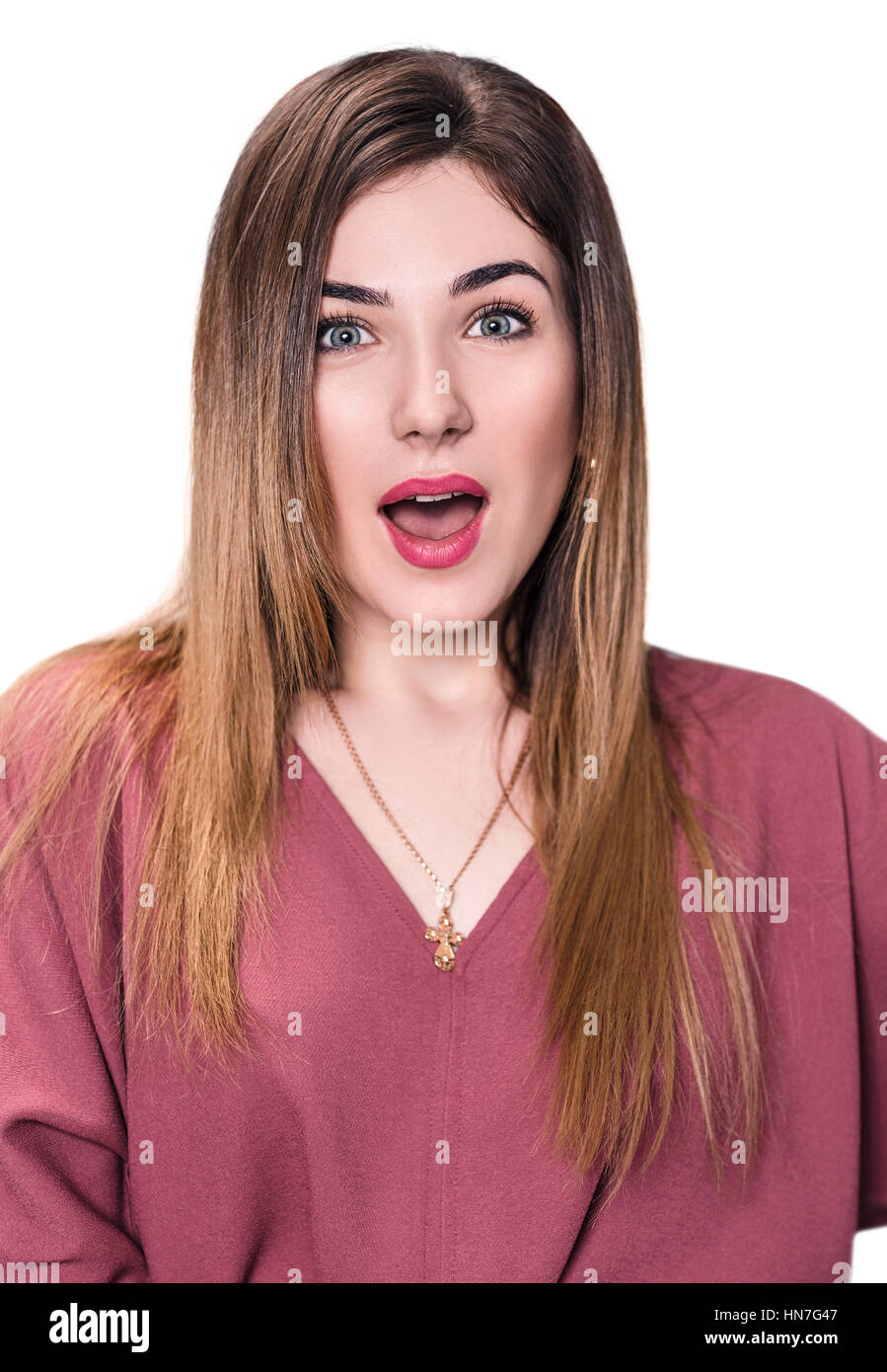 Surprised beautiful woman with open-mouth Stock Photo - Alamy Surprised beautiful woman with open-mouth Stock Photo - Alamy
