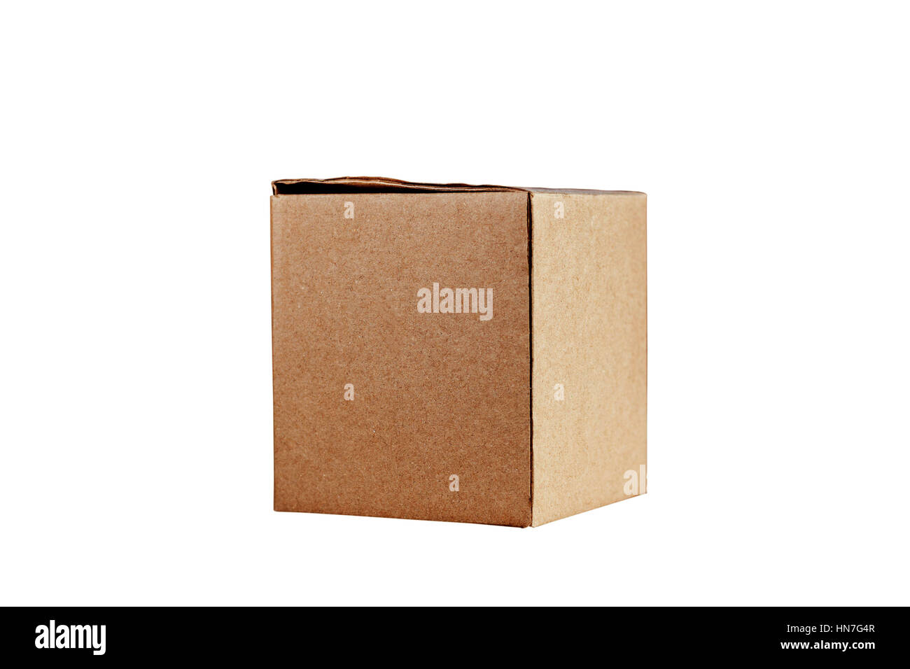 Brown paper box on a white background Stock Photo - Alamy