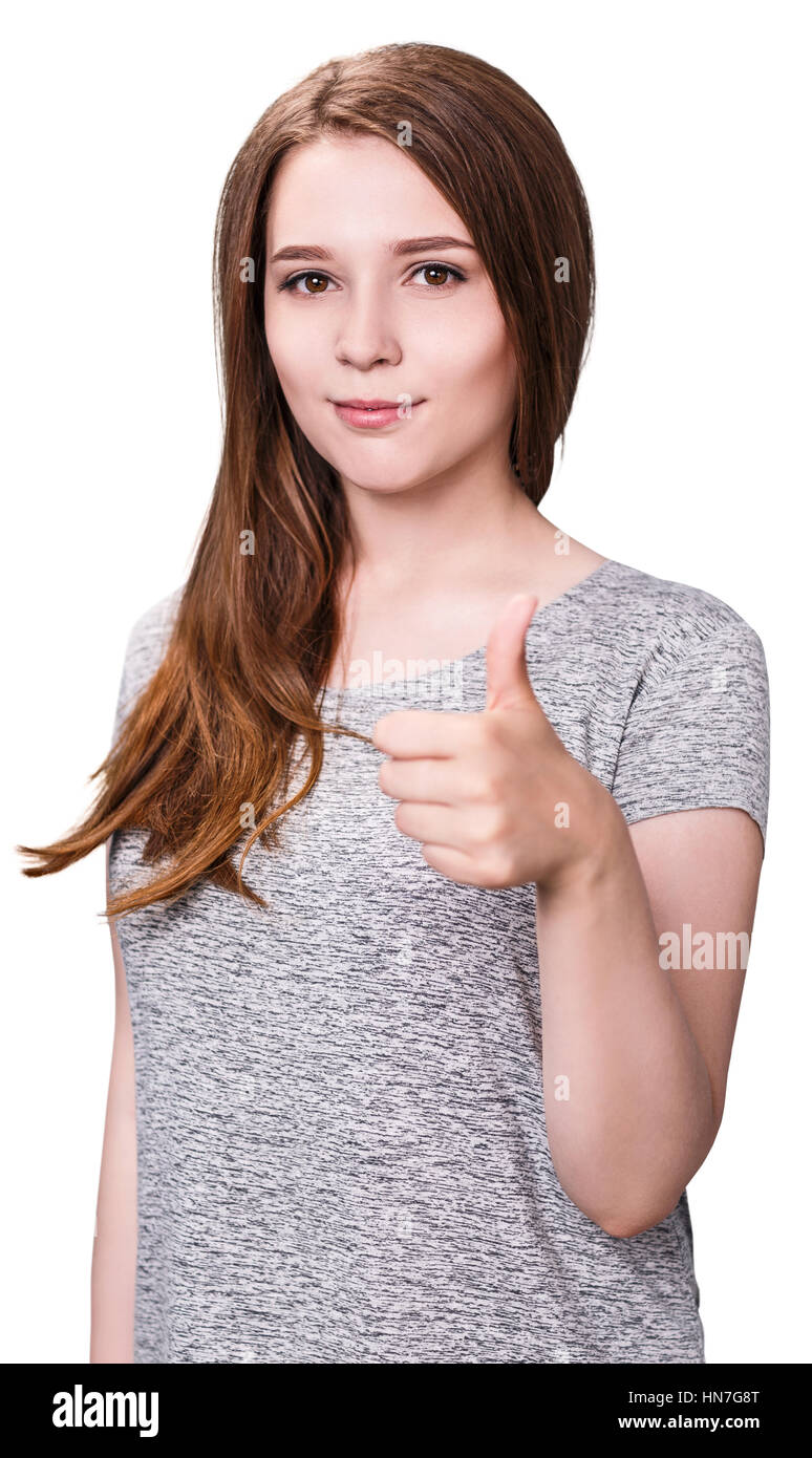 Young girl showing thumbs up gesture Stock Photo - Alamy Young girl showing thumbs up gesture Stock Photo - Alamy