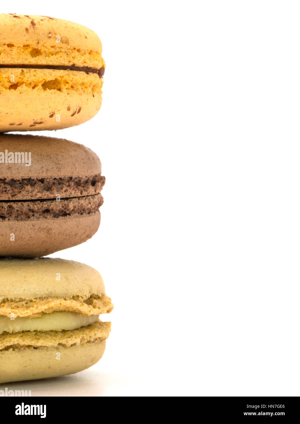 Three macaroons taken with a white background Stock Photo - Alamy