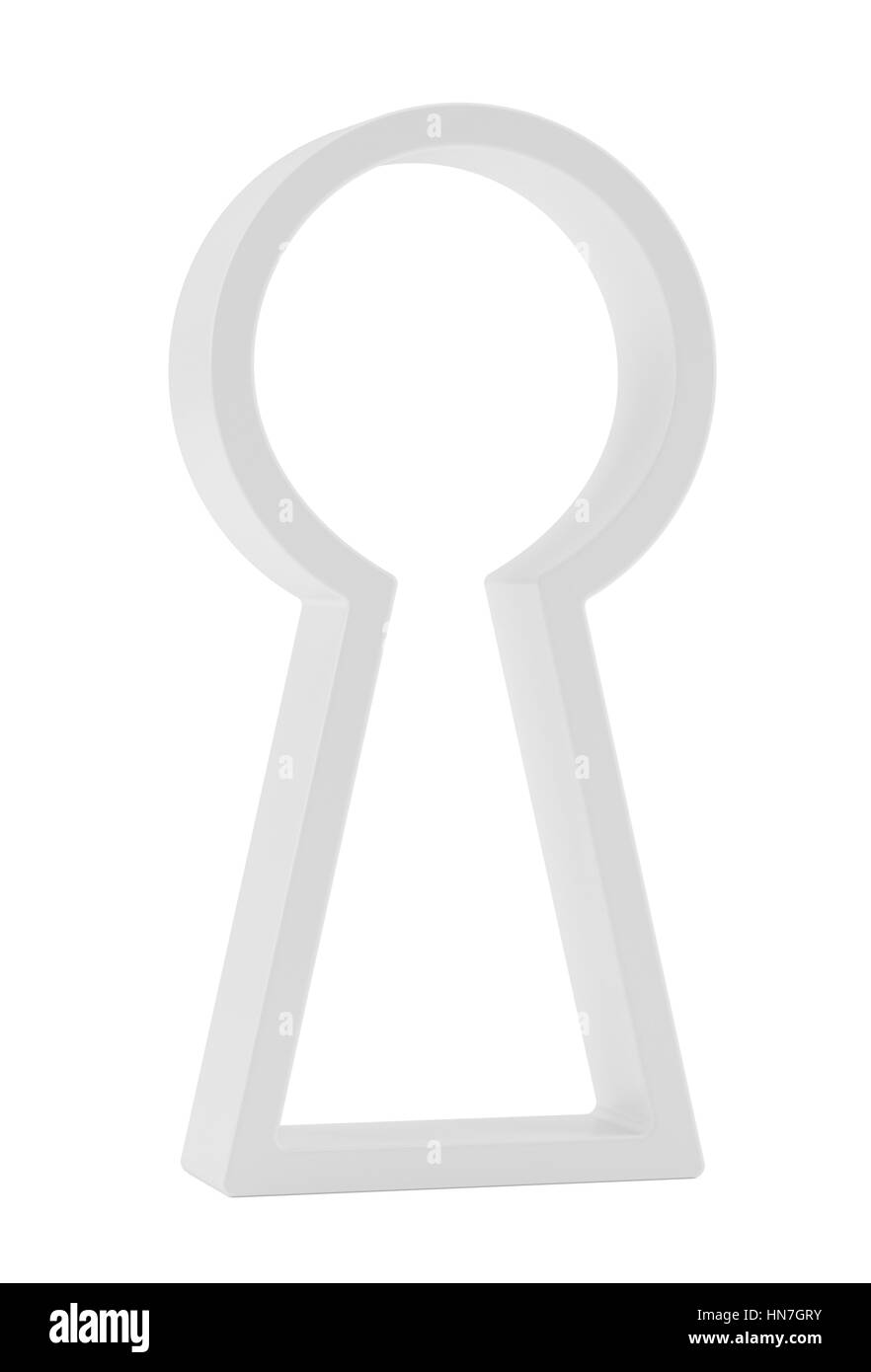 Empty keyhole on white background. 3d rendering Stock Photo - Alamy