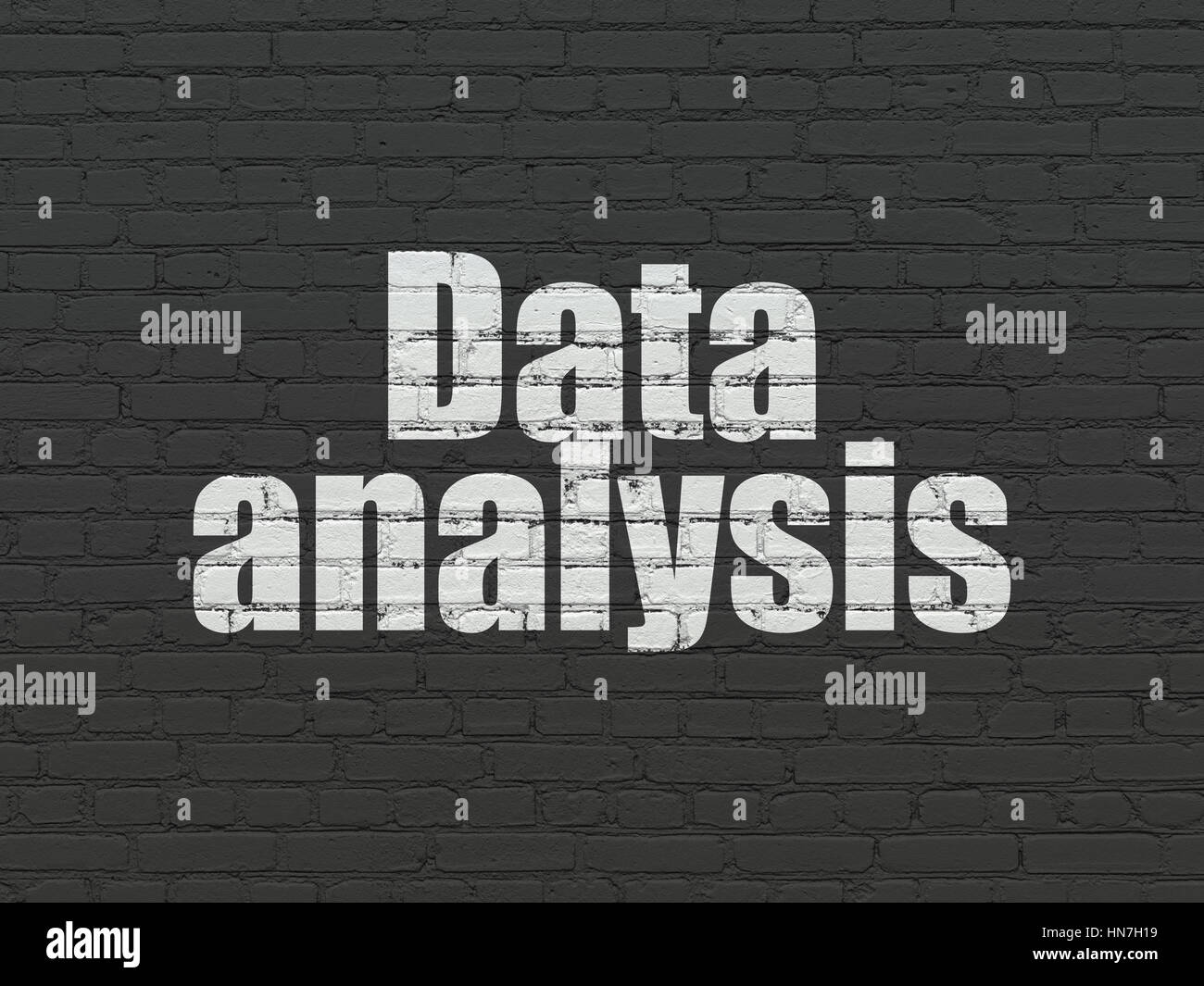 Information concept: Painted white text Data Analysis on Black Brick wall background Stock Photo ...