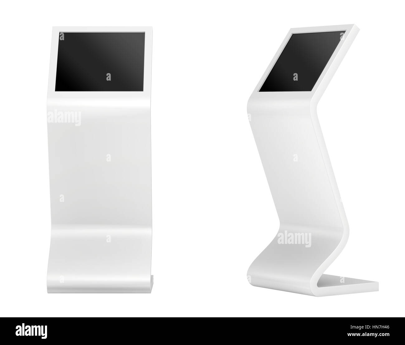Information kiosk. interactive terminal on white background. 3d ...