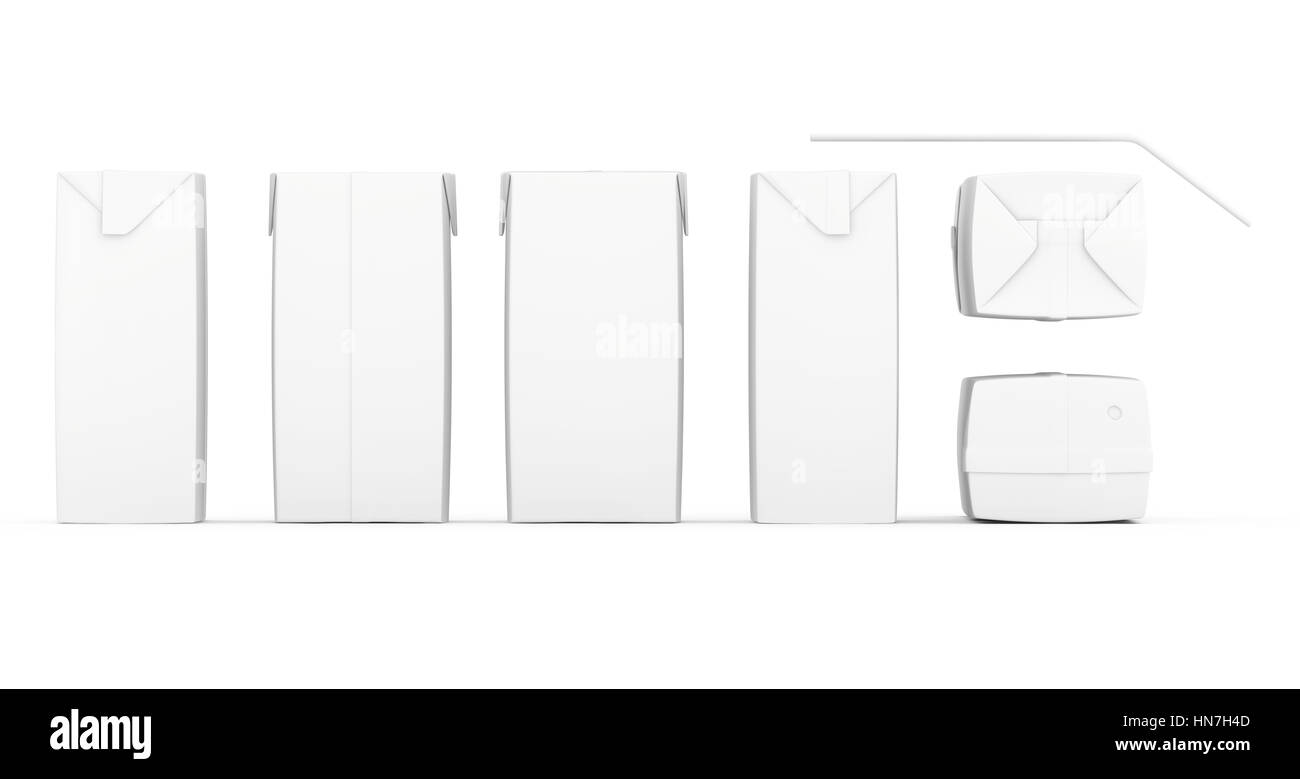 Group of blank juice boxes. Retail package mockup set. Isolated on ...