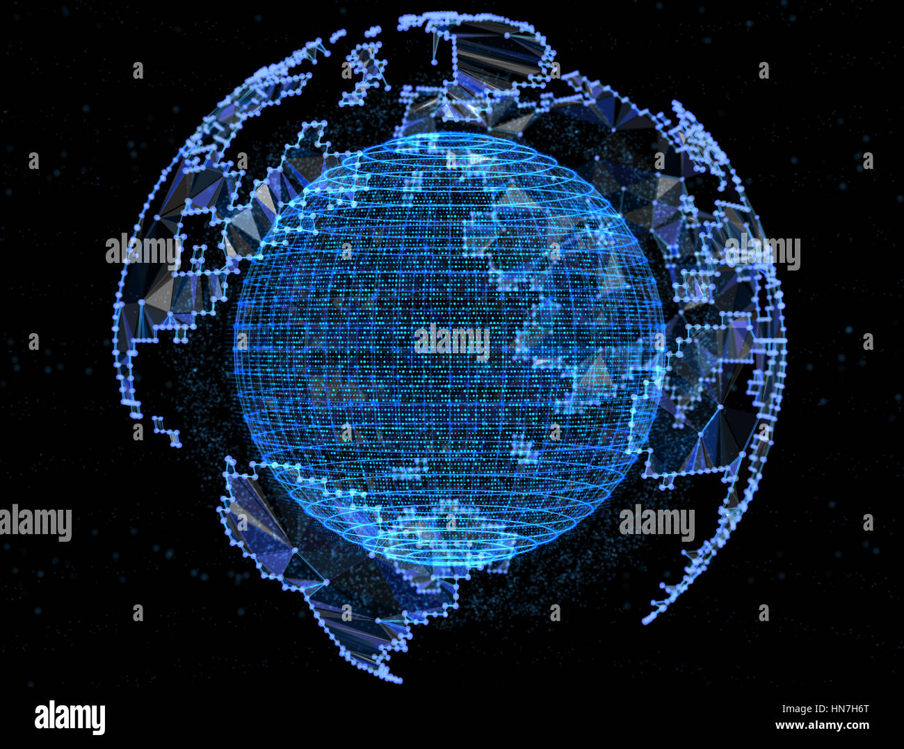Polygonal globe world map.Global travel geography and connect ...