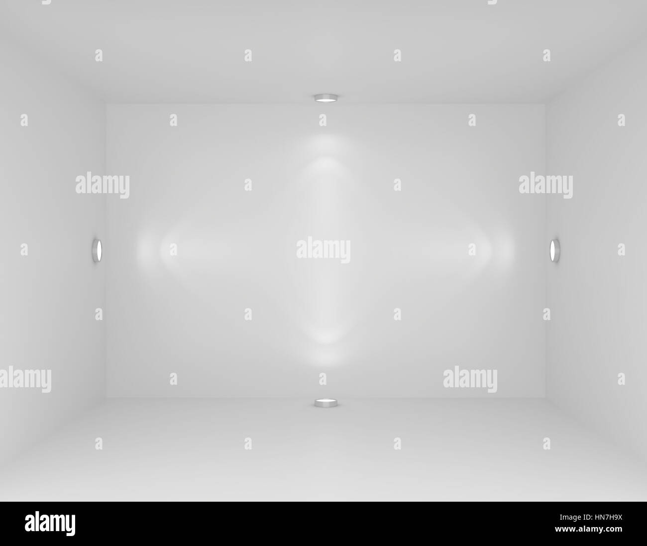 Showcase with lights and podiums for samples product Stock Photo - Alamy