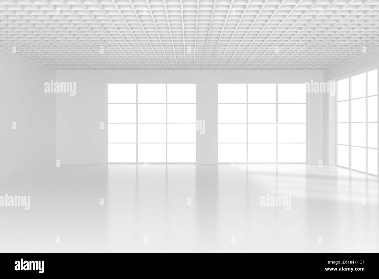 light white room and big window. 3d rendering Stock Photo - Alamy