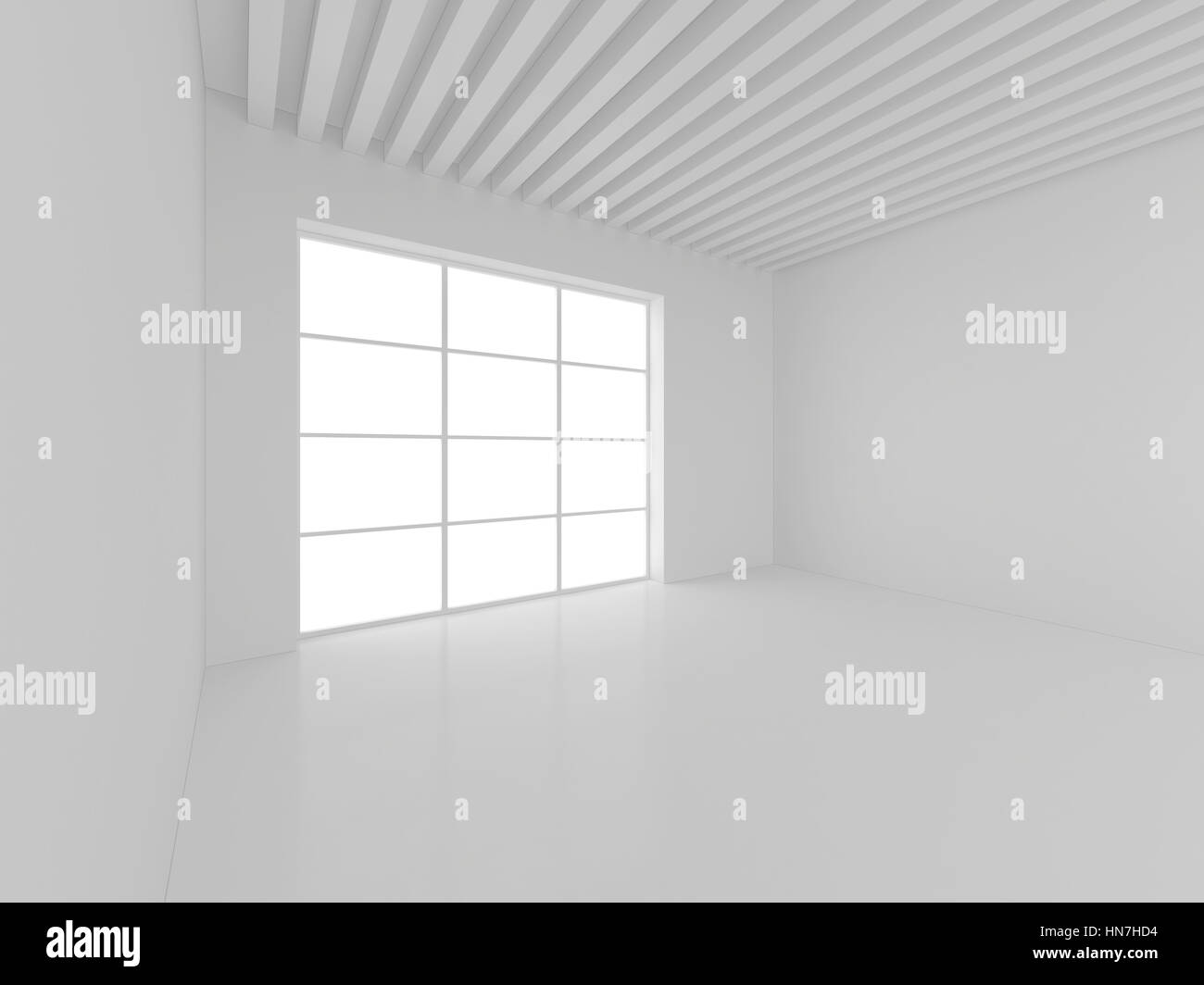 High resolution white room with window. 3d rendering Stock Photo - Alamy