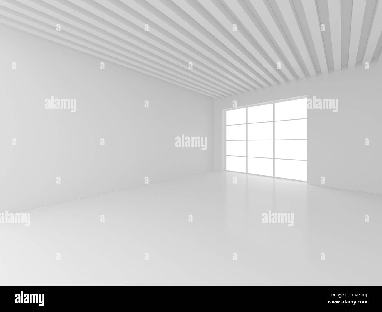 High resolution white room with window. 3d rendering Stock Photo - Alamy