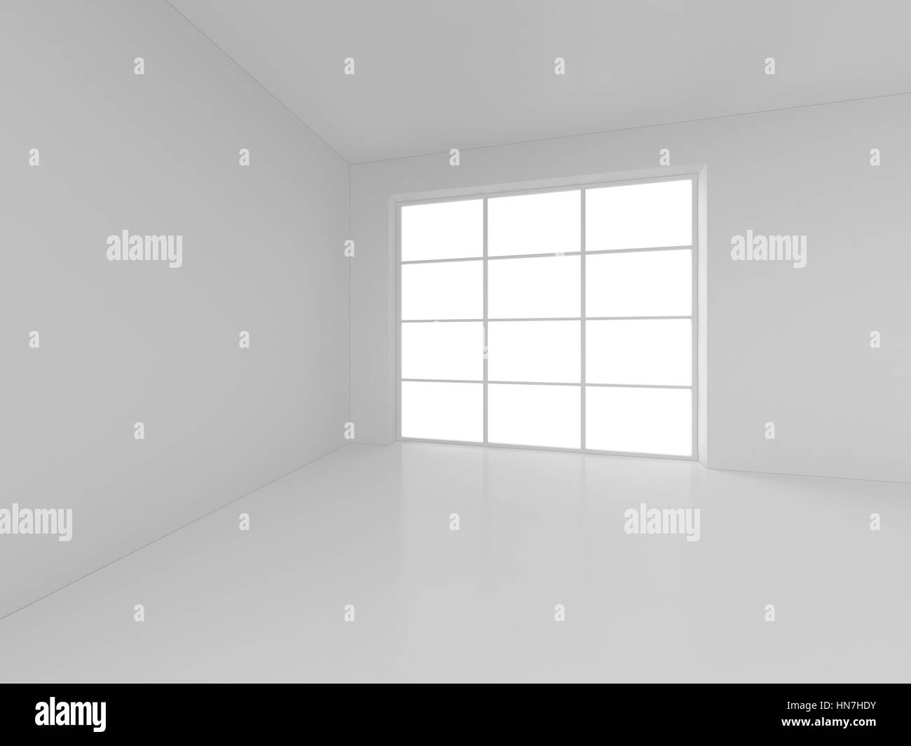 High resolution white room with window. 3d rendering Stock Photo - Alamy