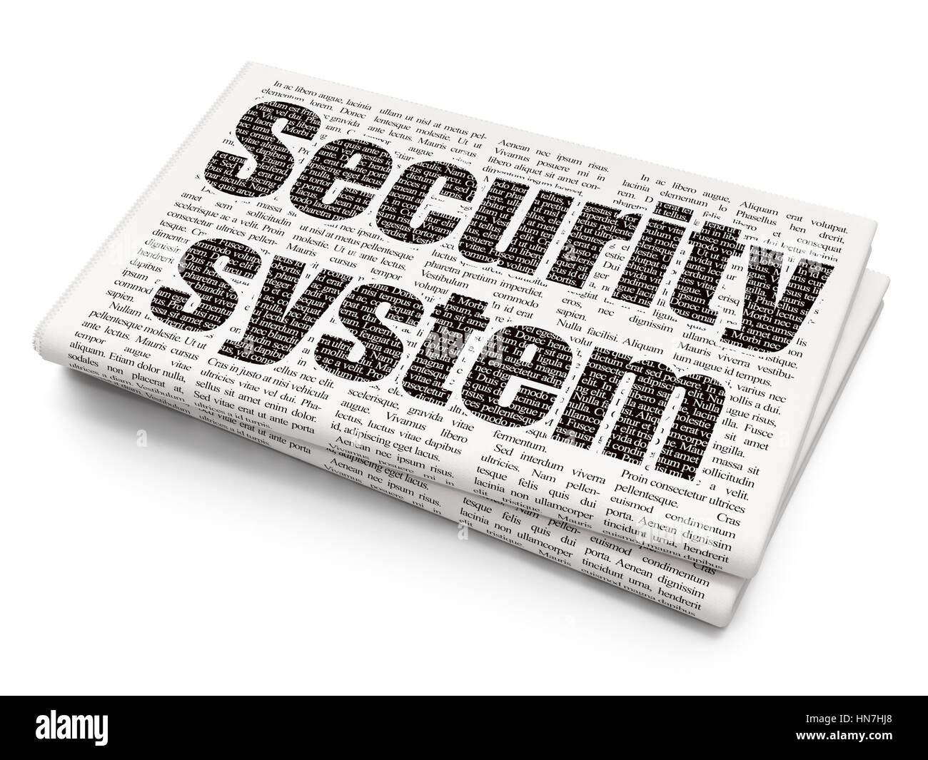 Privacy concept: Pixelated black text Security System on Newspaper ...