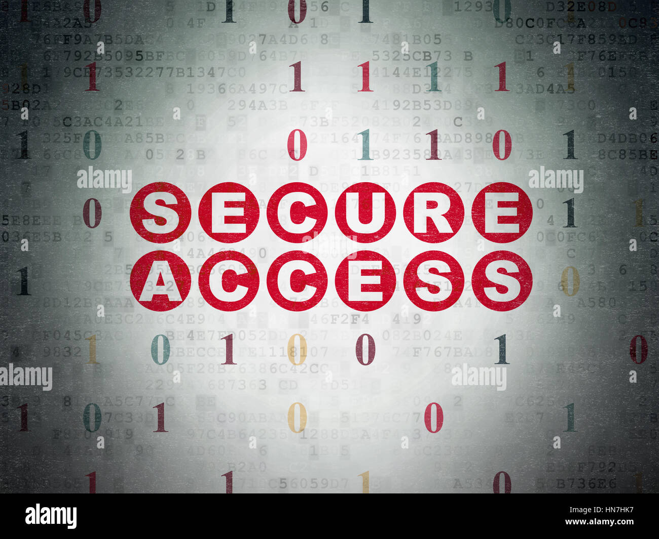 Privacy concept: Painted red text Secure Access on Digital Data Paper background with Binary ...