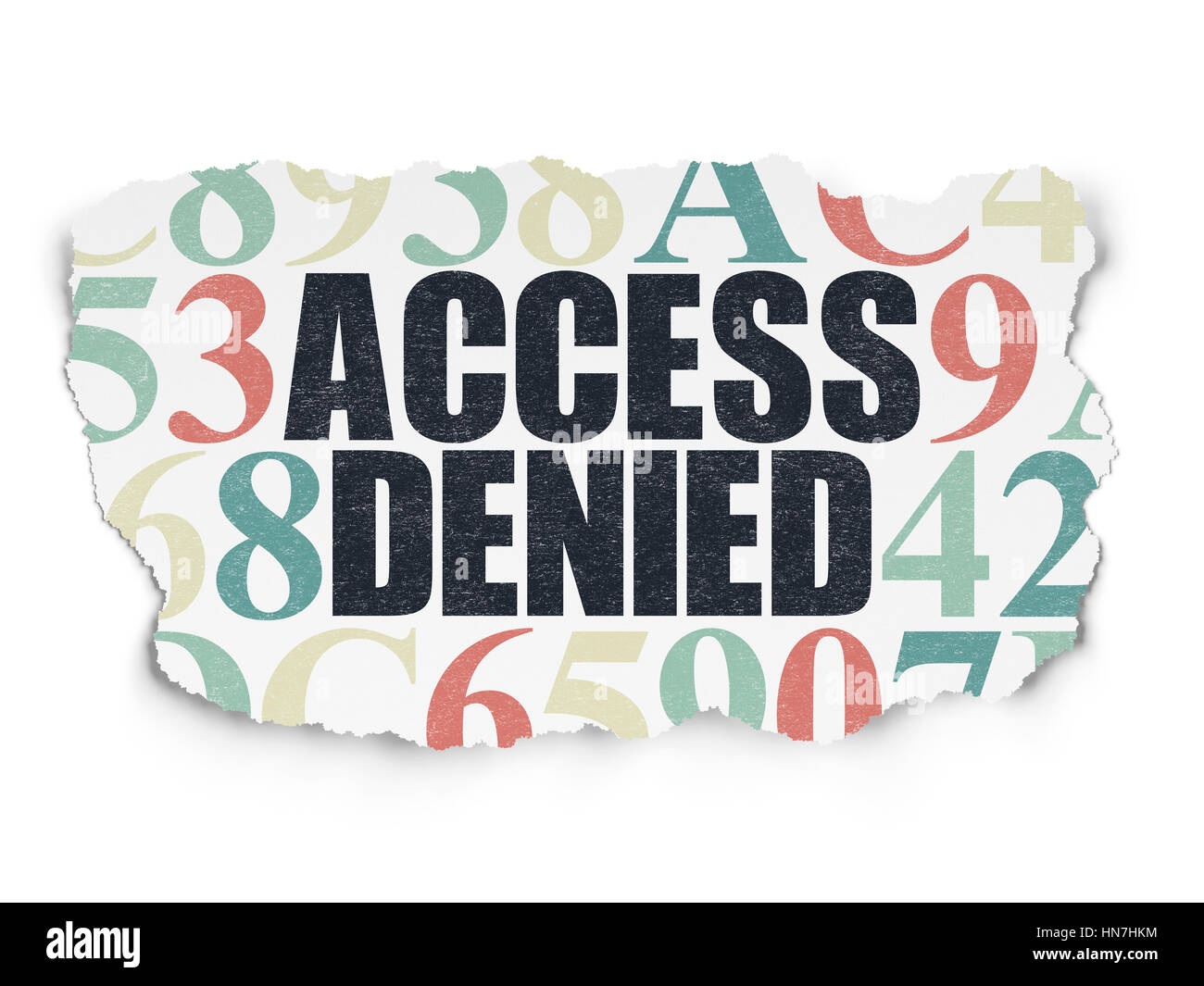 Protection concept: Painted black text Access Denied on Torn Paper background with Hexadecimal ...