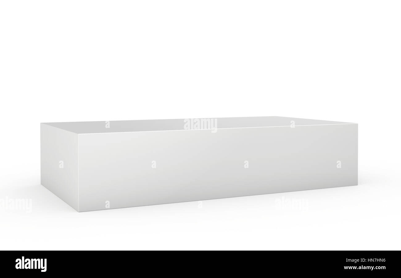 Blank box on white background. 3d render Stock Photo - Alamy