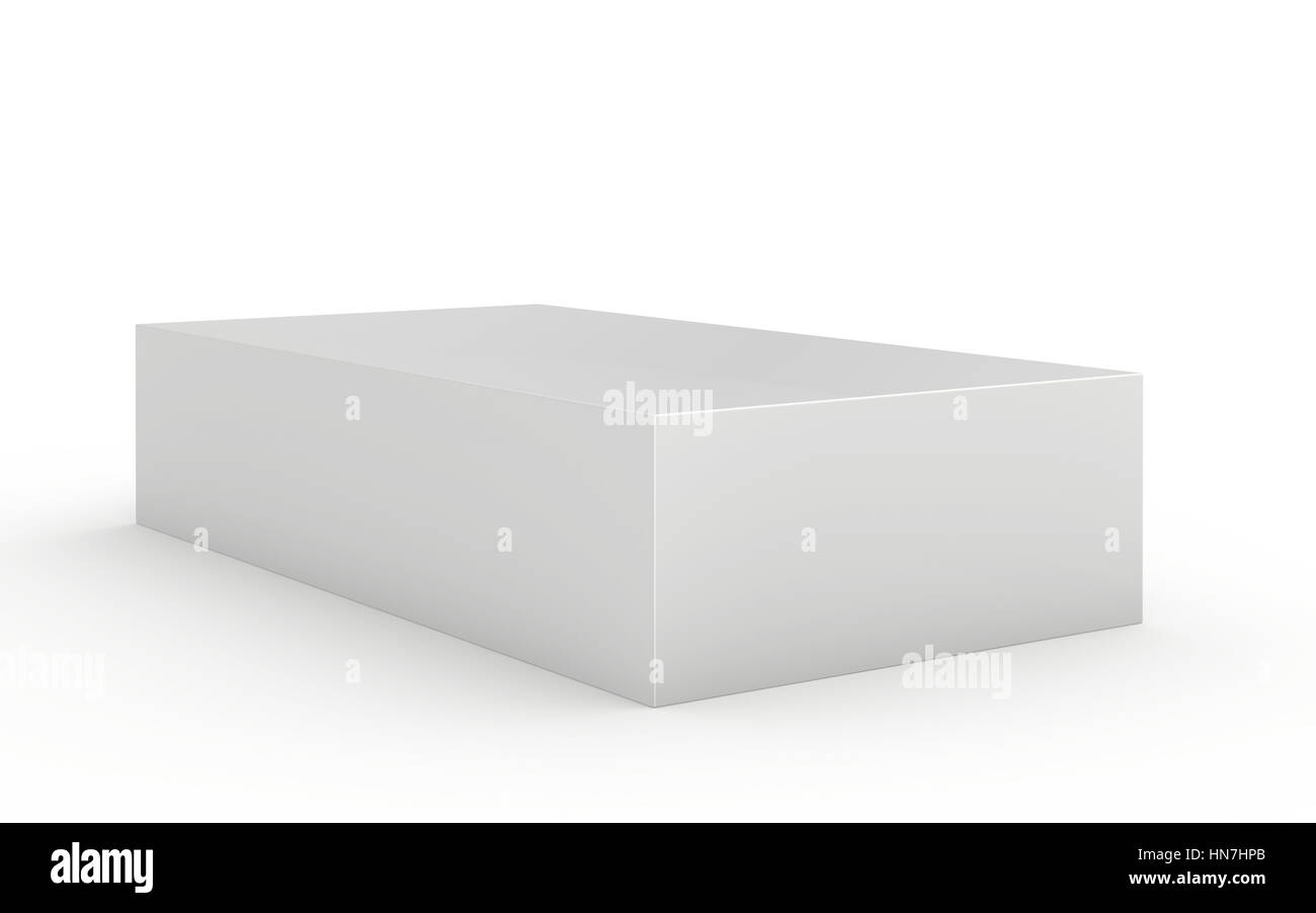 Blank box on white background. 3d render Stock Photo - Alamy