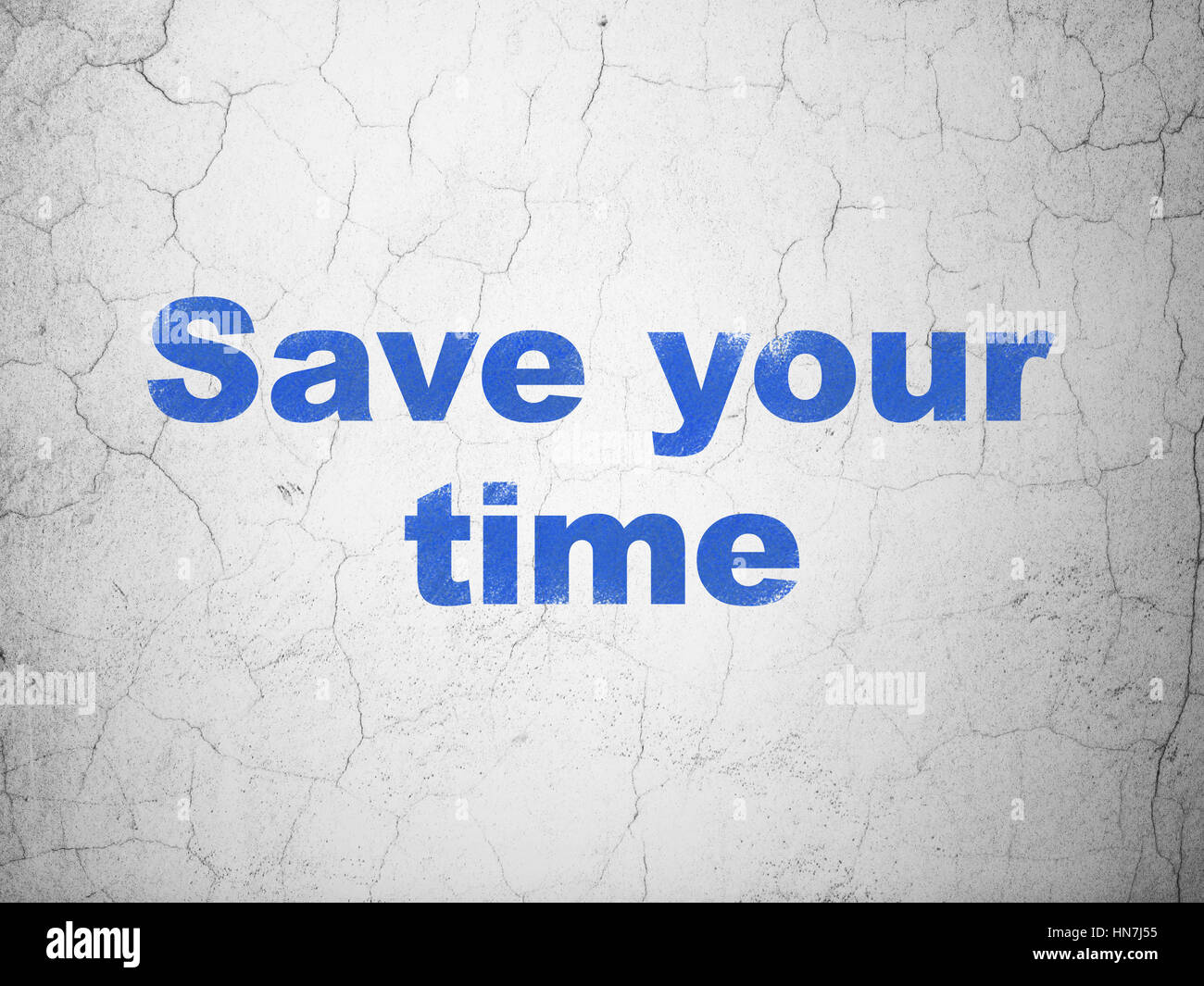 Timeline concept: Blue Save Your Time on textured concrete wall ...