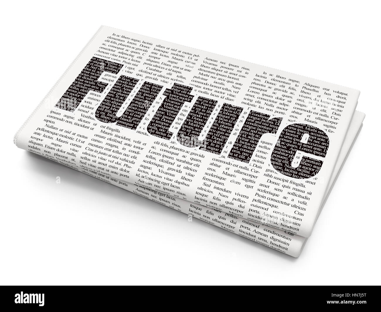 Timeline concept: Pixelated black text Future on Newspaper background ...