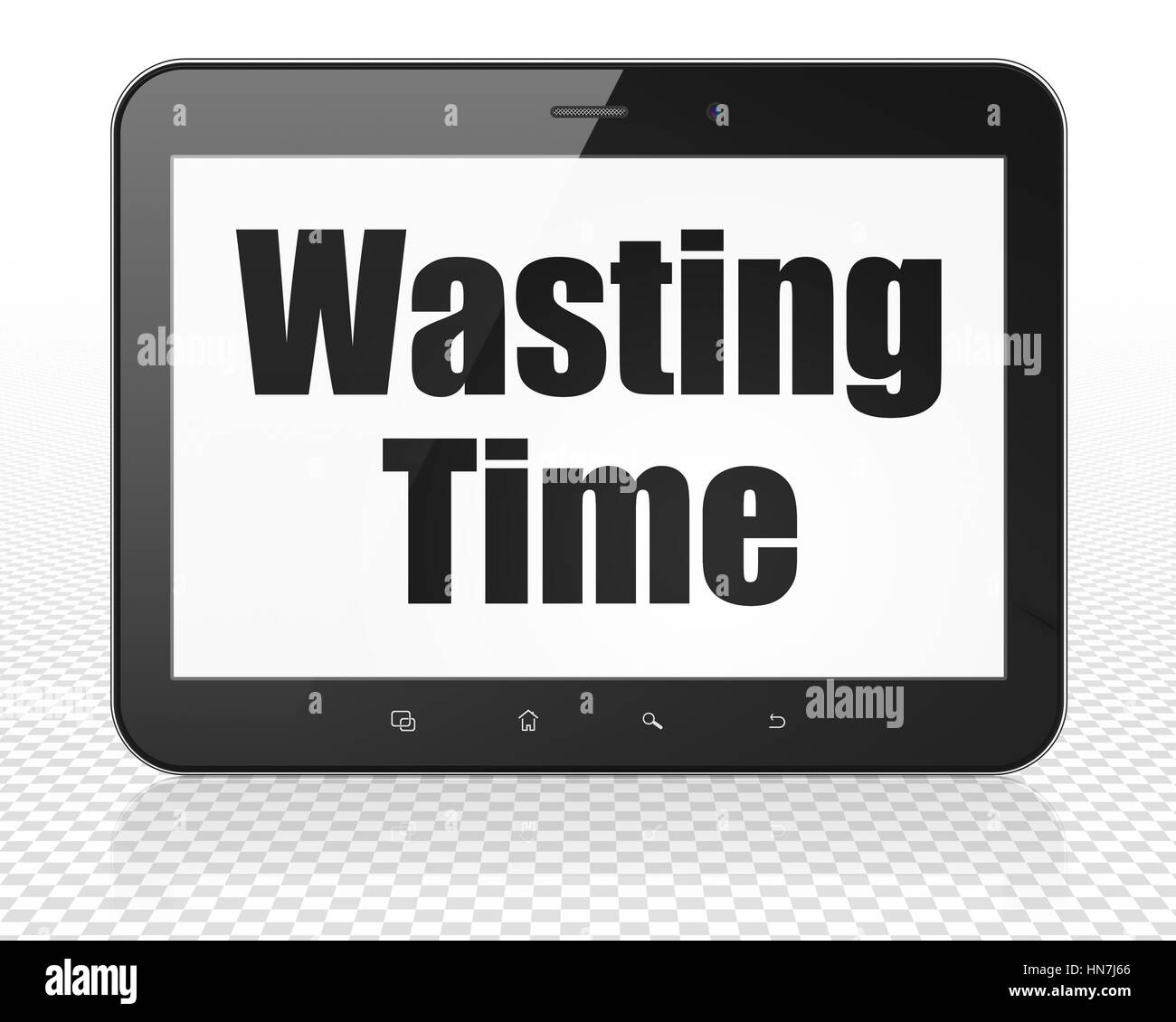 Timeline concept: Tablet Pc Computer with black text Wasting Time on ...