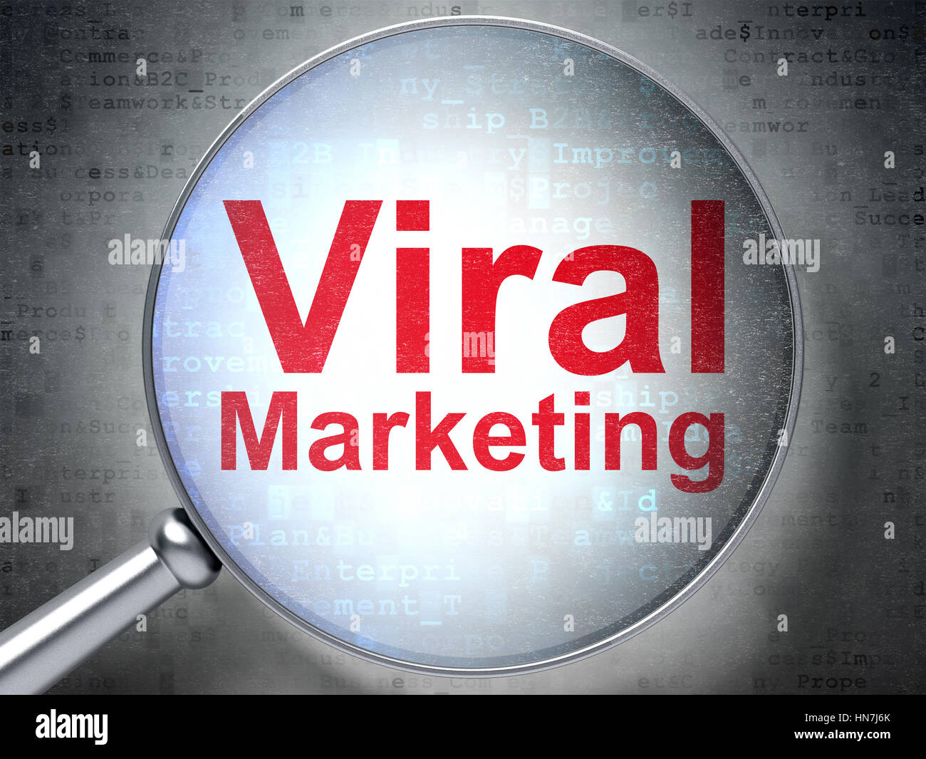 Advertising concept: magnifying optical glass with words Viral ...