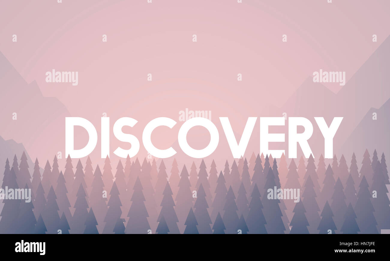 Discovery word on nature background with trees Stock Photo - Alamy