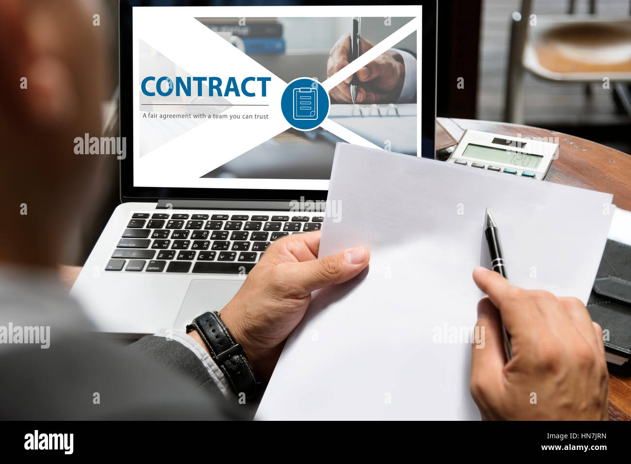 Contract fair agreement webpage interface Stock Photo - Alamy