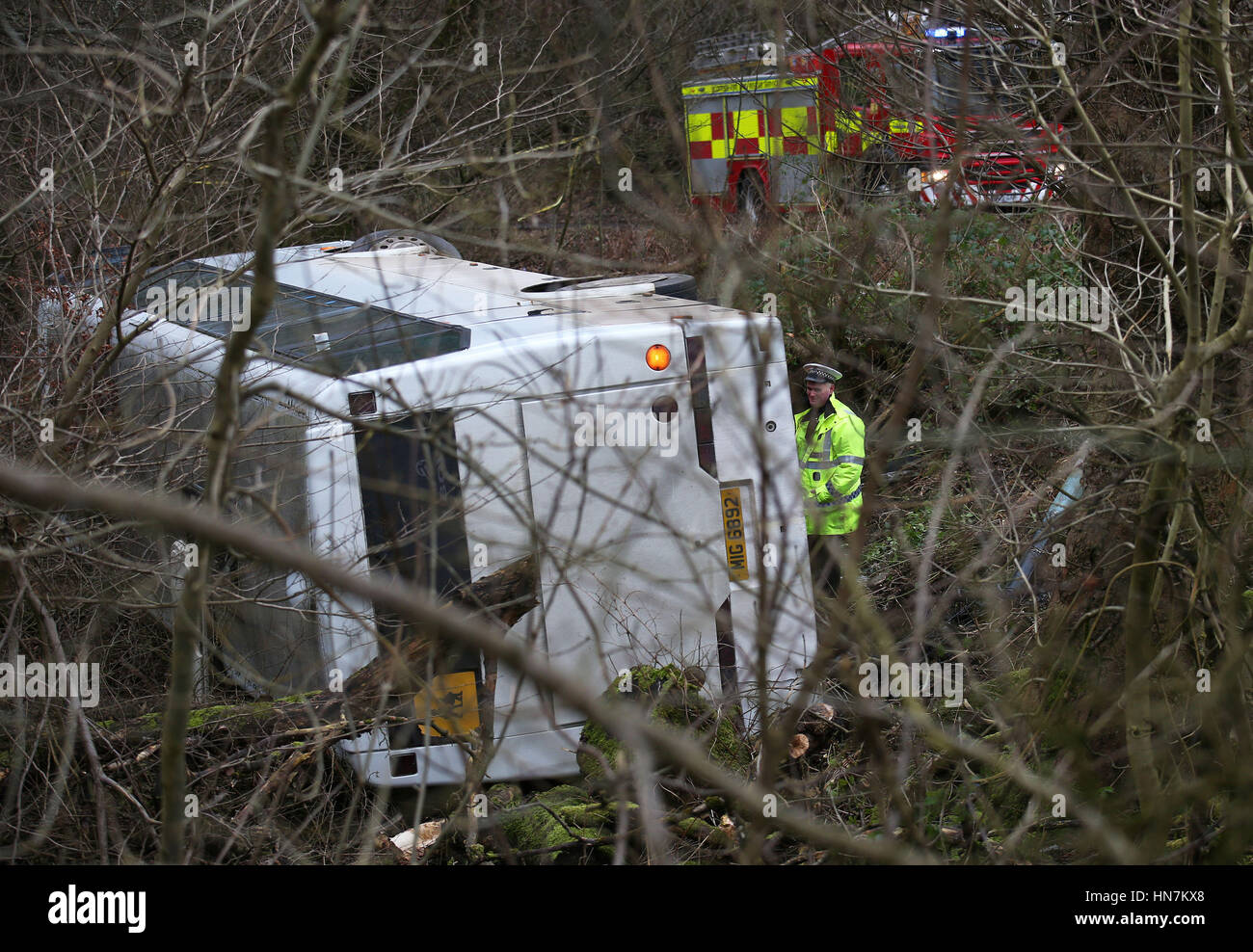 School bus overturned hi-res stock photography and images - Alamy