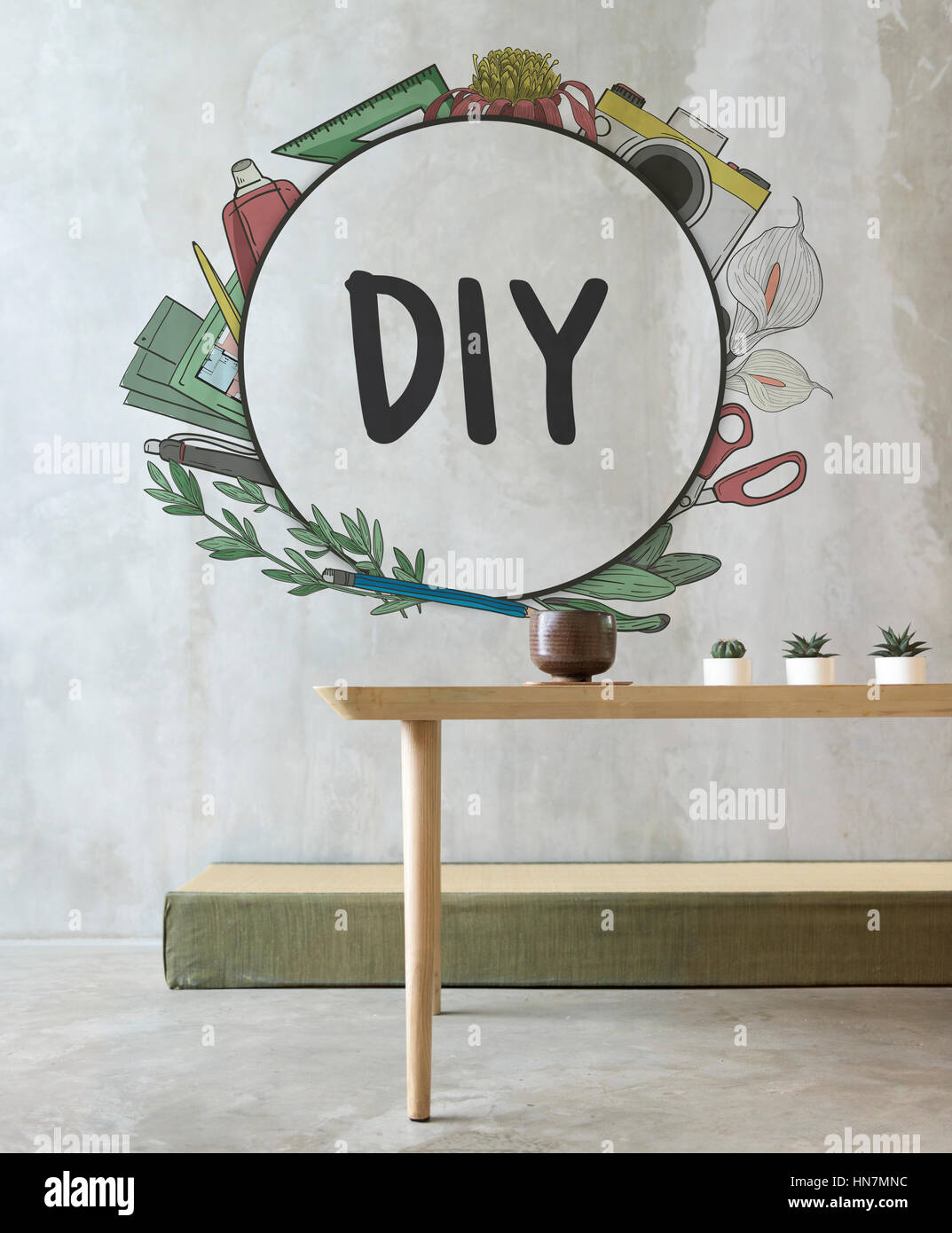 Handcraft Handmade DIY Skills Drawing Stock Photo - Alamy