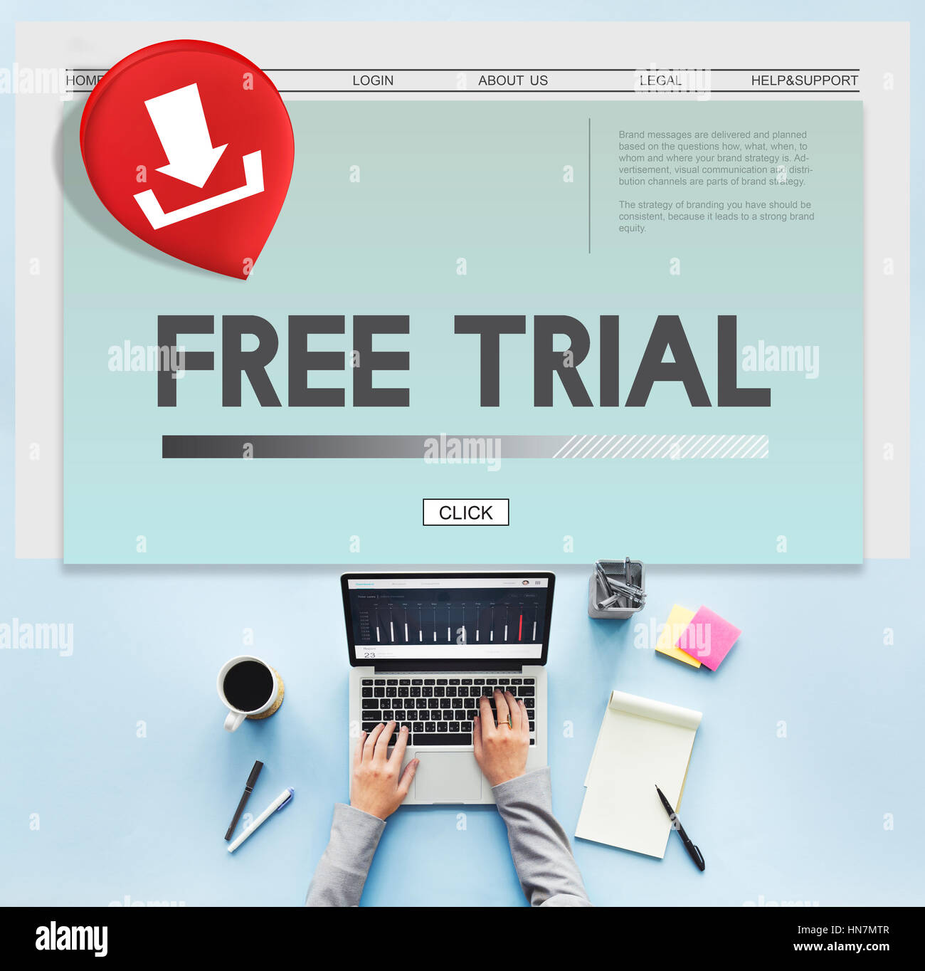 Free Trial Latest Update Download Concept Stock Photo - Alamy
