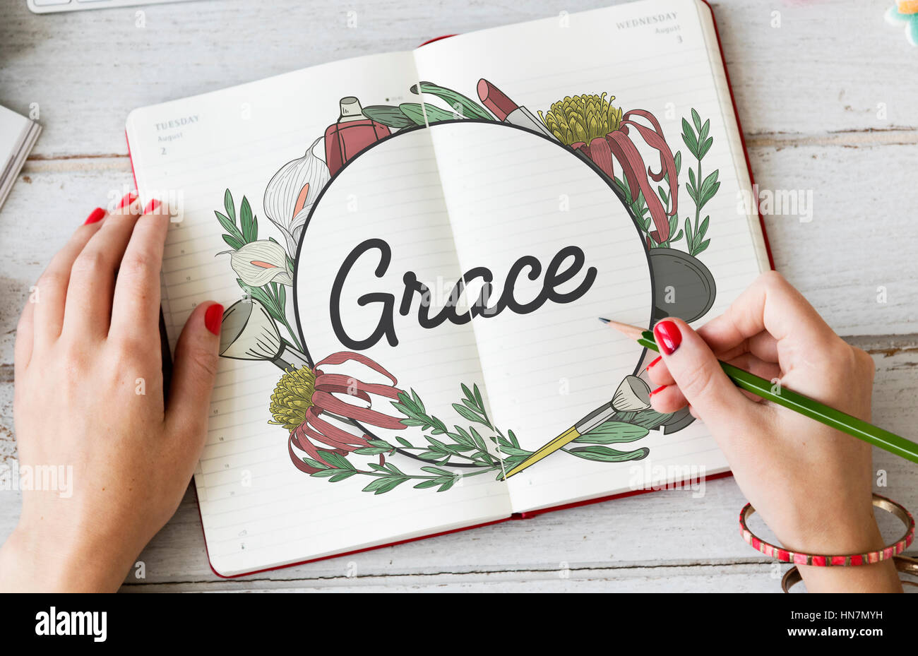 Feminine Female Grace Floral Frame Stock Photo - Alamy